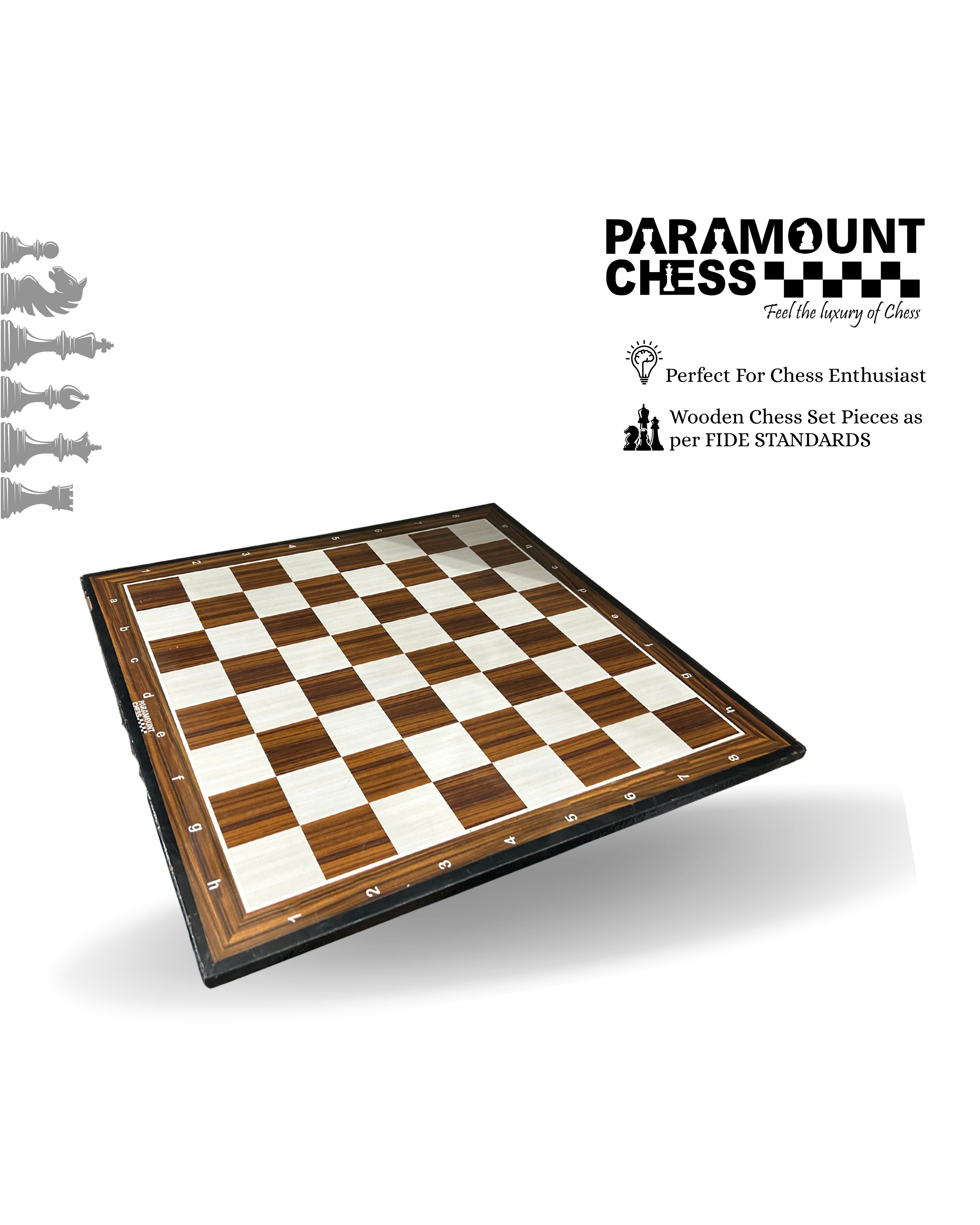 19" Wooden Laminated Chess board (only board without pcs )