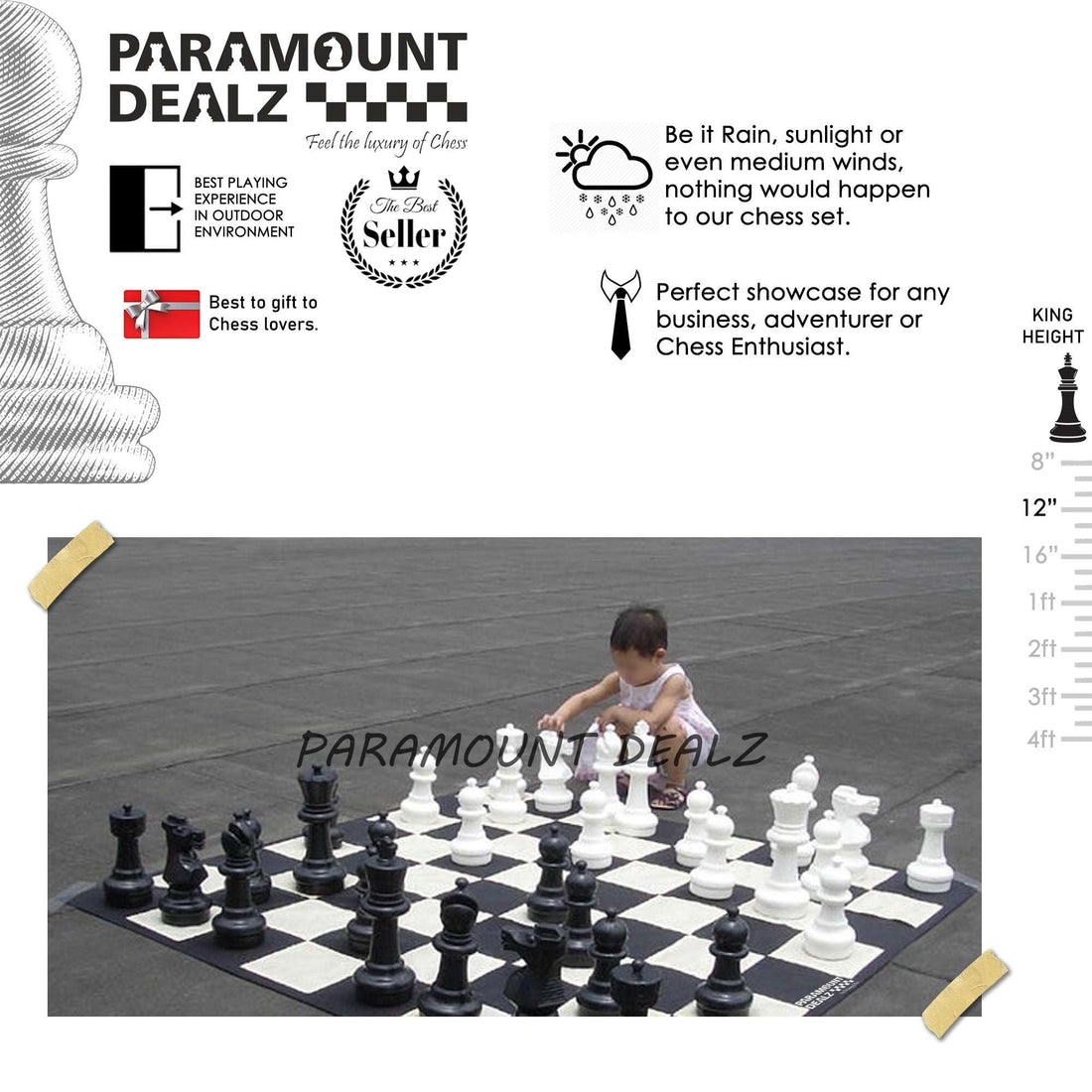 1 Feet (12 Inches) Plastic Giant Chess Set