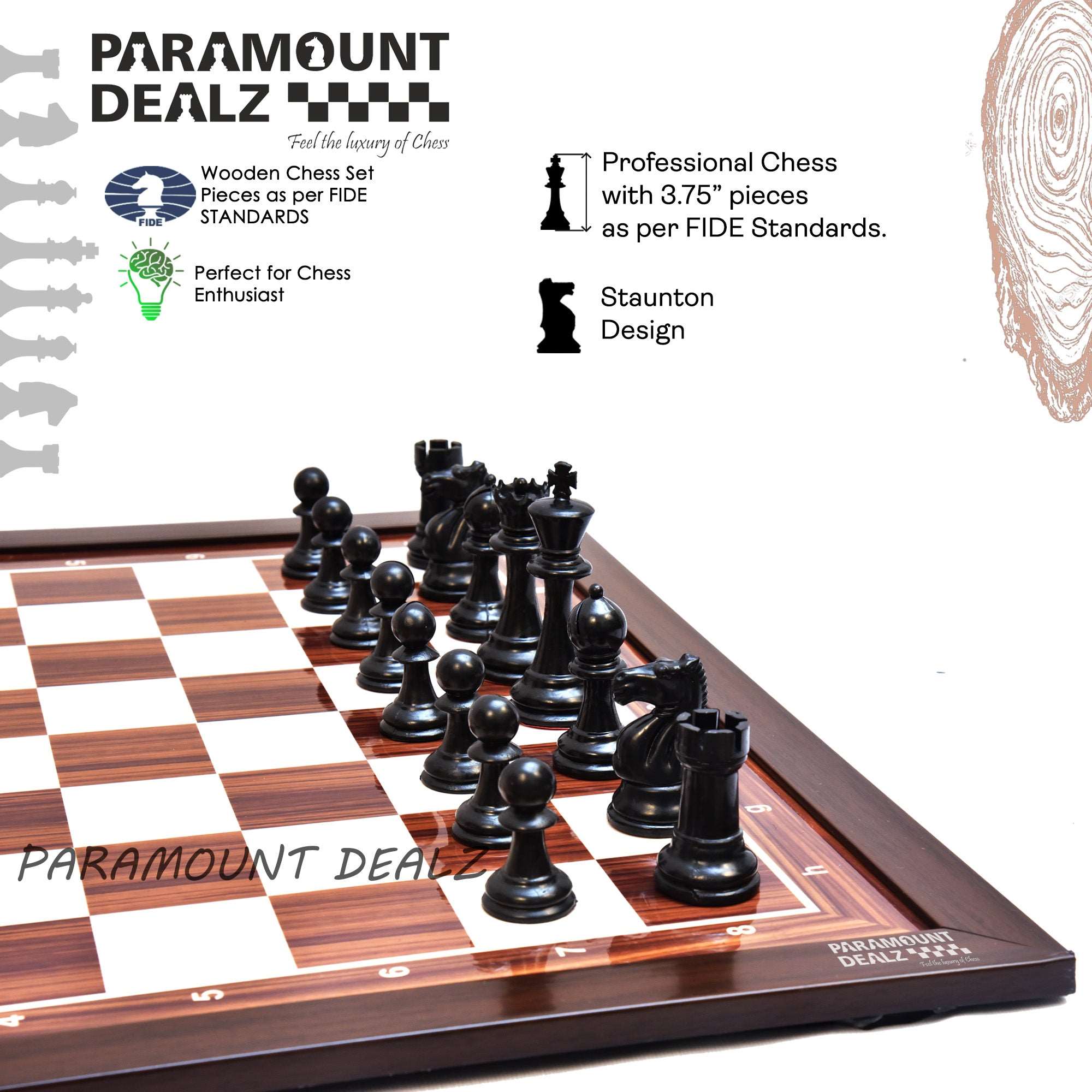 King Height-Collector Edition Wooden Chess | Paramount Dealz