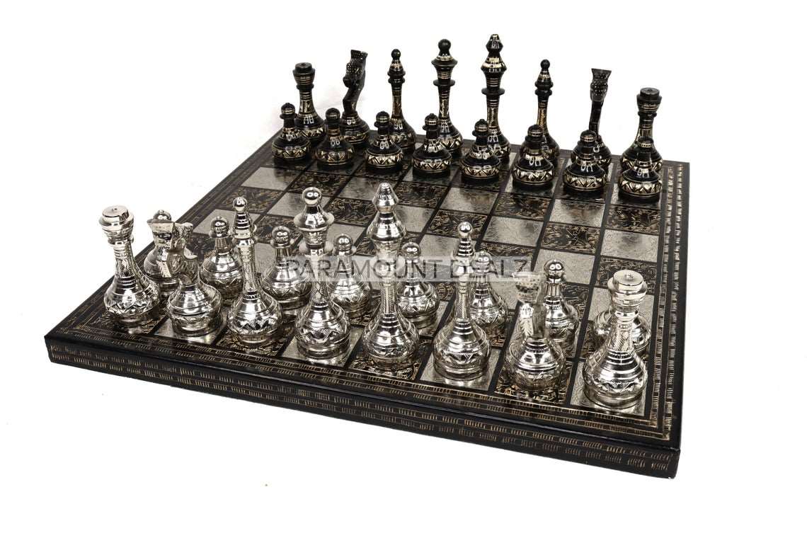 Paramount Dealz Vintage Collection 14" Chess Board Set - Made from Bra