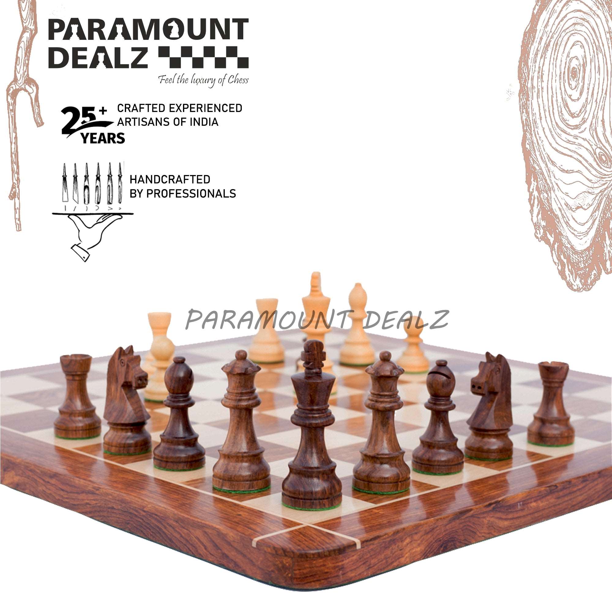 21" wooden chess board (without pieces)